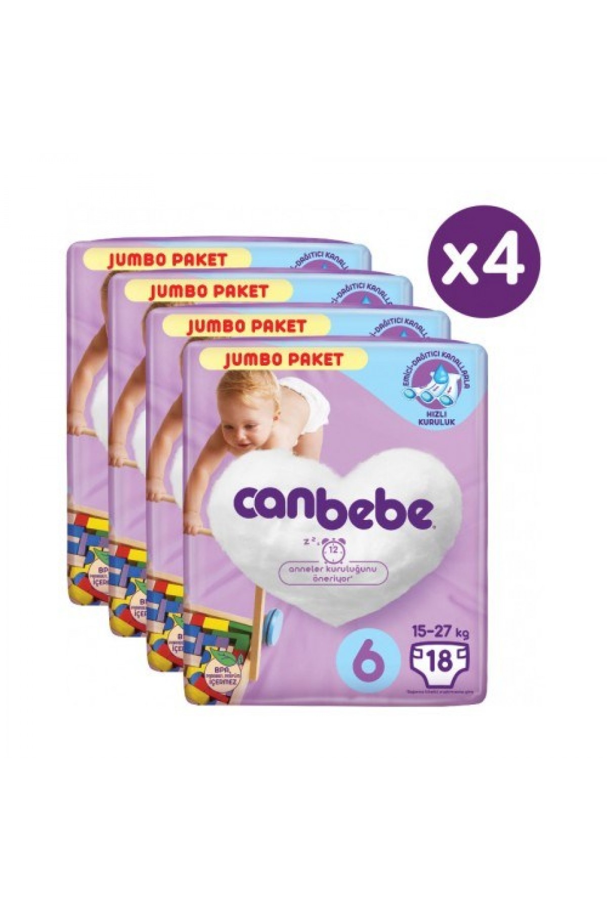 Canbebe Çocuk Bezi 6 (16+) (4 pk) - 30728